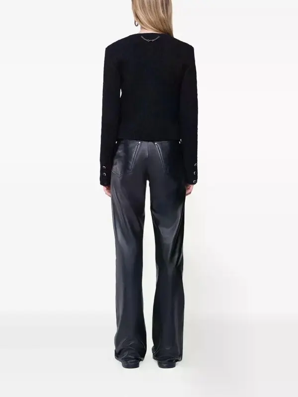 Rabanne Textured Button-up Cardigan With Patch Pockets
