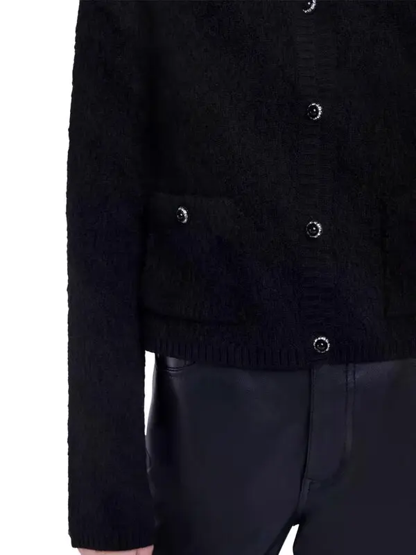 Rabanne Textured Button-up Cardigan With Patch Pockets