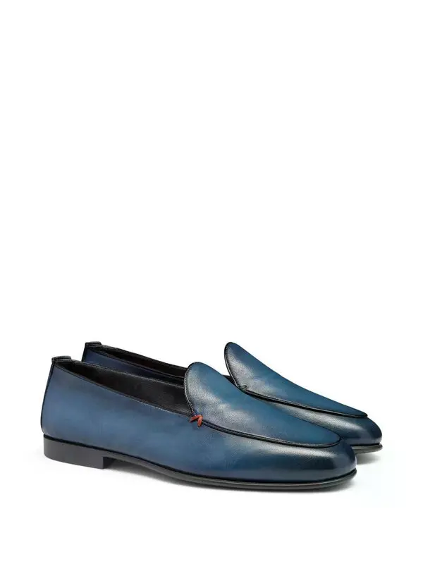 Santoni Leather Loafers - Blue
