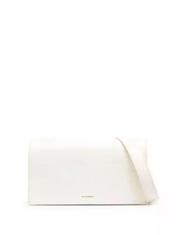 JIL SANDER Logo-stamp Leather Shoulder Bag - Neutrals
