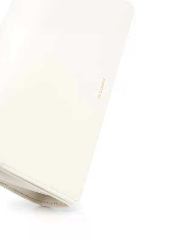 JIL SANDER Logo-stamp Leather Shoulder Bag - Neutrals