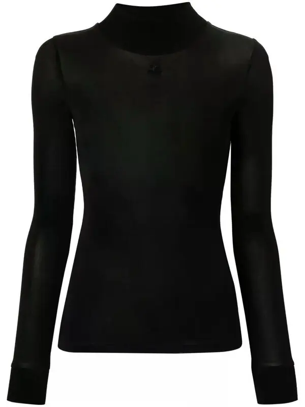 COURREGES Logo-patch Roll-neck Top - Black