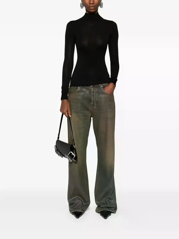 COURREGES Logo-patch Roll-neck Top - Black