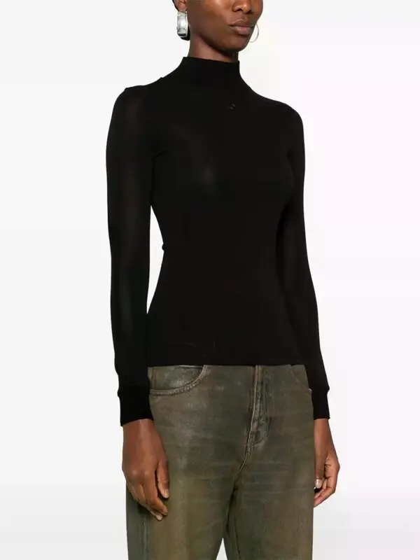 COURREGES Logo-patch Roll-neck Top - Black