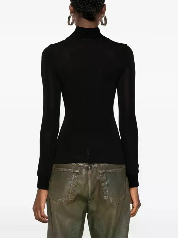 COURREGES Logo-patch Roll-neck Top - Black