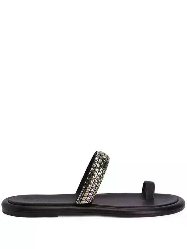 GIUSEPPE ZANOTTI Redouart Stud-embellished Leather Sandals - Black