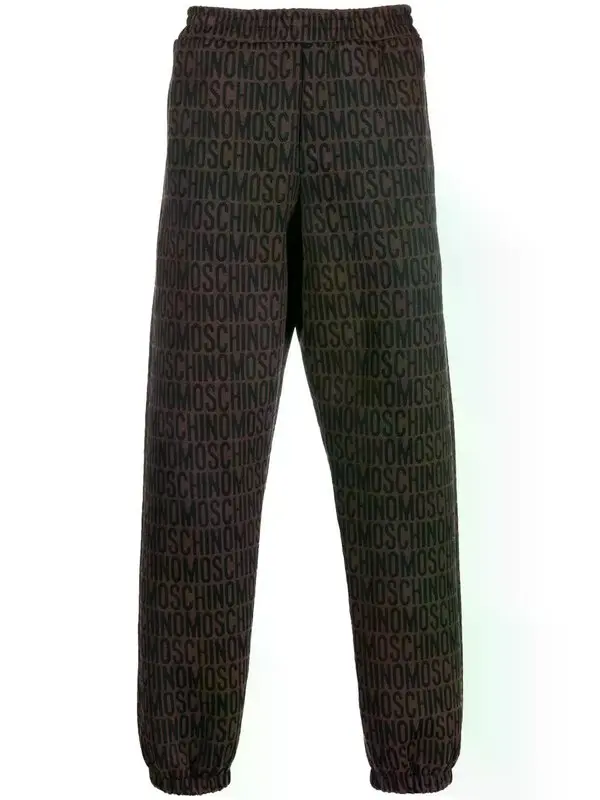 Moschino All-over Embroidered Logo Track Pants