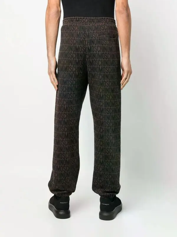 Moschino All-over Embroidered Logo Track Pants
