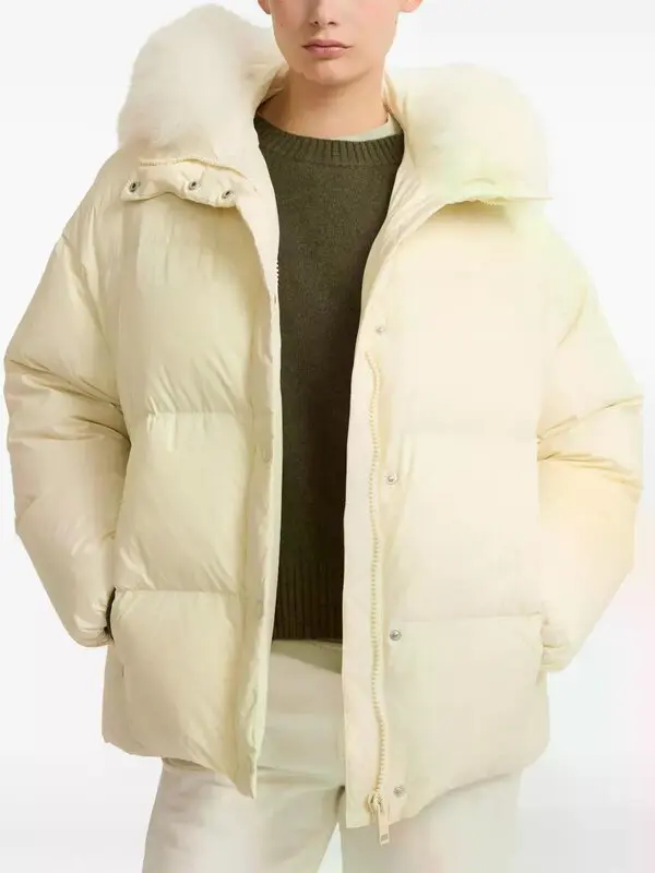 YVES SALOMON Lambswool-trimmed Hooded Jacket - Neutrals