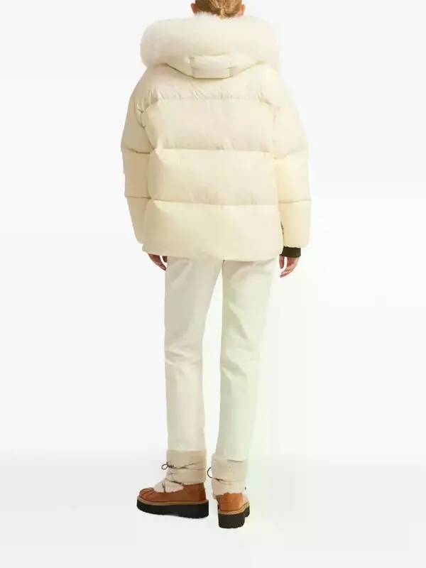 YVES SALOMON Lambswool-trimmed Hooded Jacket - Neutrals
