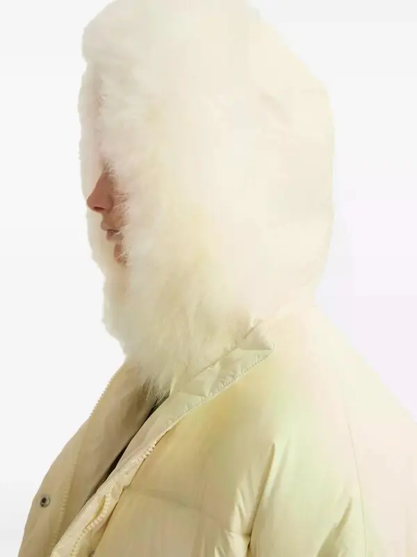 YVES SALOMON Lambswool-trimmed Hooded Jacket - Neutrals