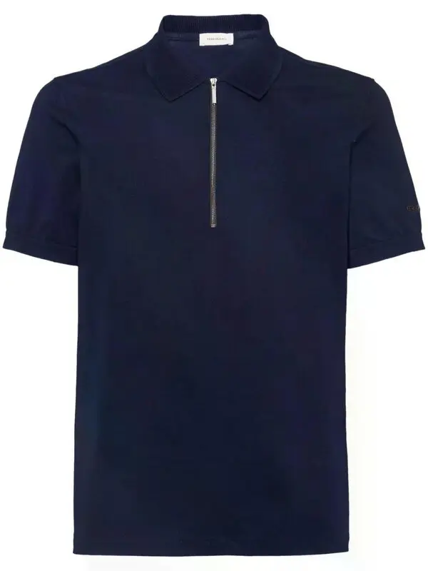 FERRAGAMO Half-zip Cotton Polo Shirt