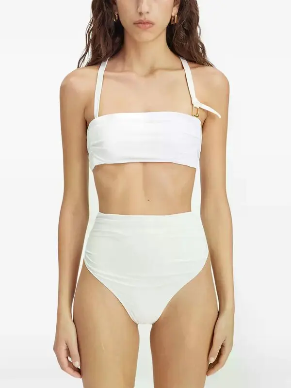 Jacquemus Drapeado Bikini Bottoms - White