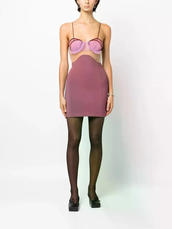NENSI DOJAKA Sheer-paneling Bustier Minidress