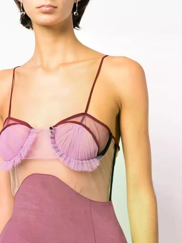 NENSI DOJAKA Sheer-paneling Bustier Minidress