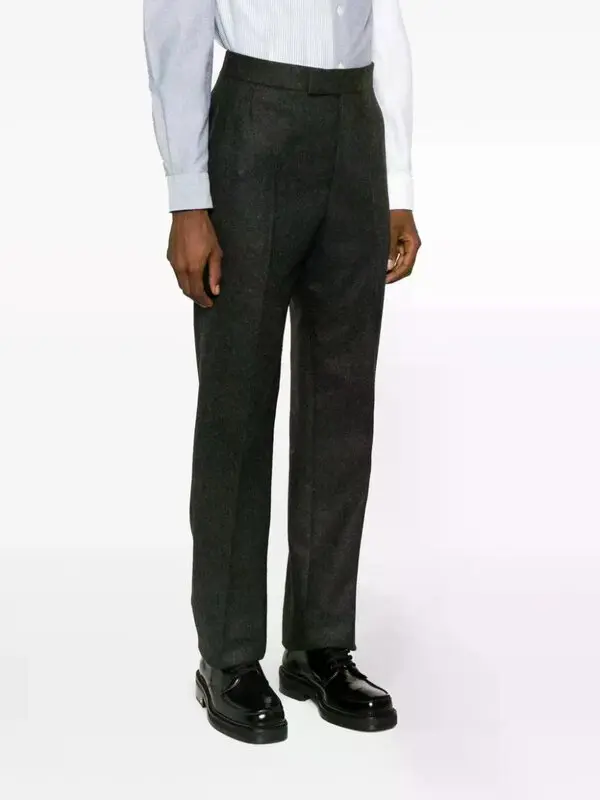 Thom Browne Straight-leg Wool Trousers - Green