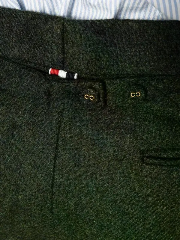 Thom Browne Straight-leg Wool Trousers - Green
