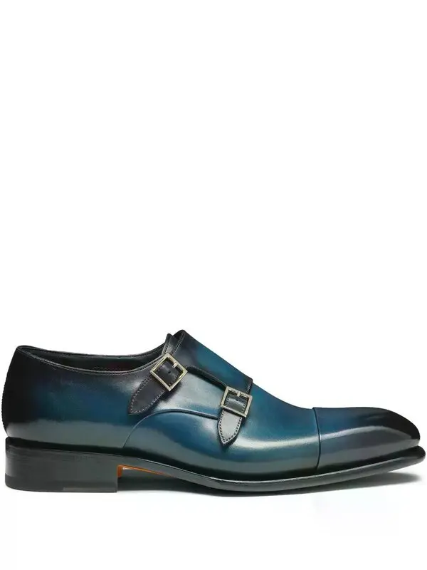 Santoni Leather Monk Shoes