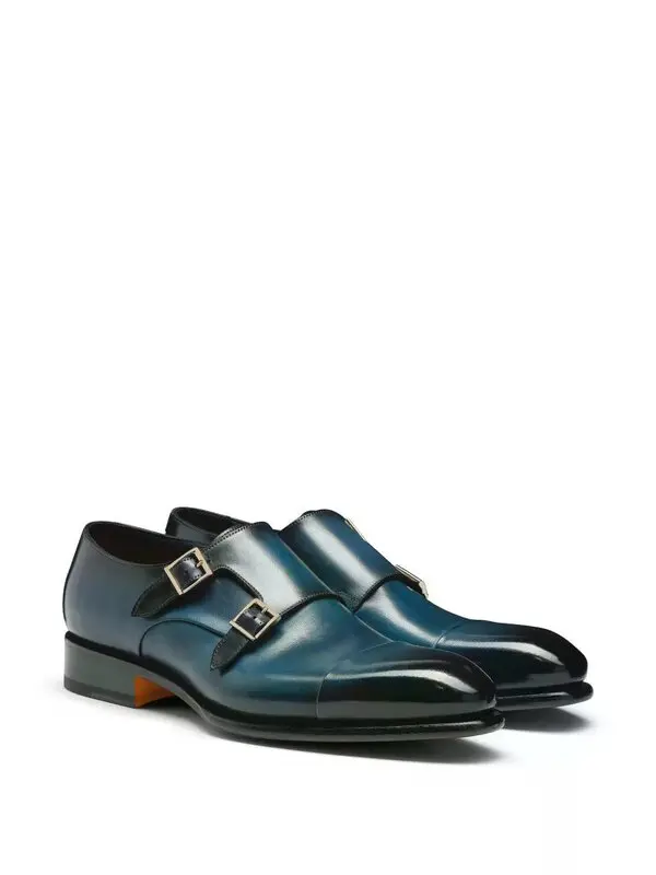 Santoni Leather Monk Shoes