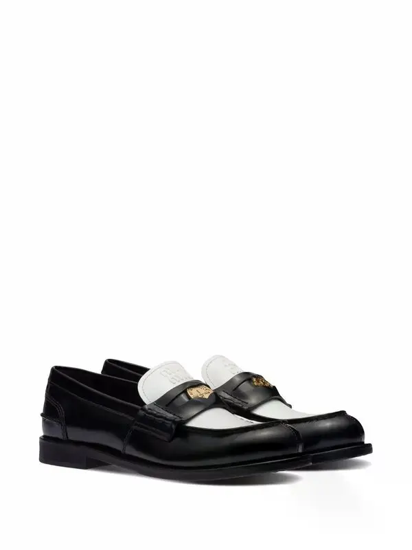 Miu Miu Calfskin Leather Loafers - Black