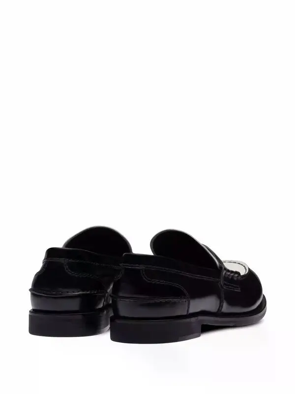Miu Miu Calfskin Leather Loafers - Black