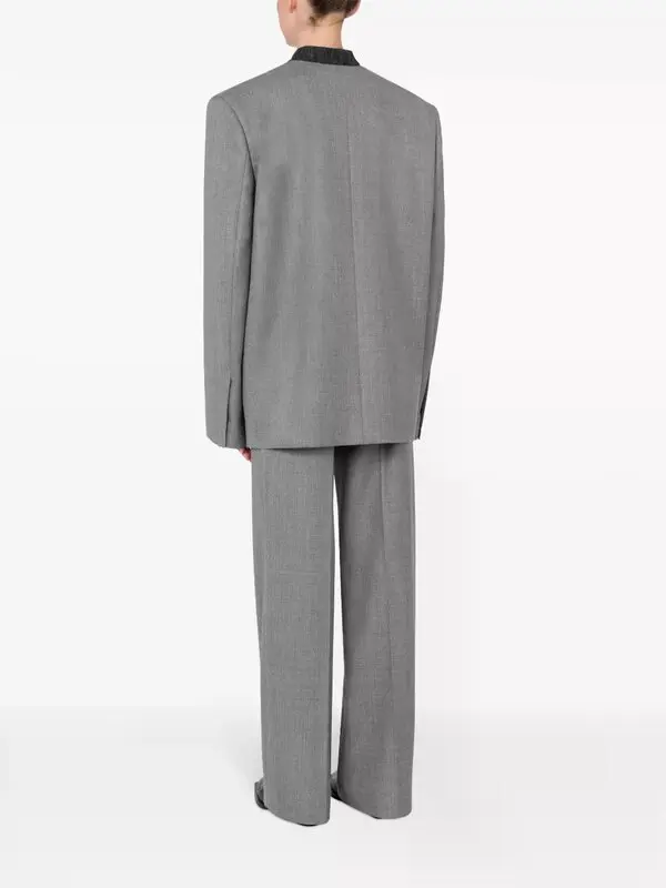 Moschino Collarless Double-breasted Blazer