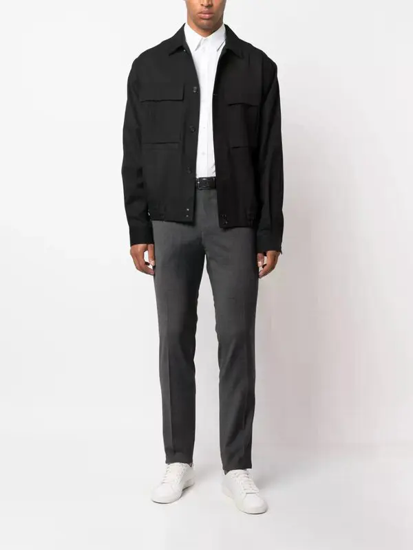 PT TORINO Mid-rise Tapered Trousers - Grey