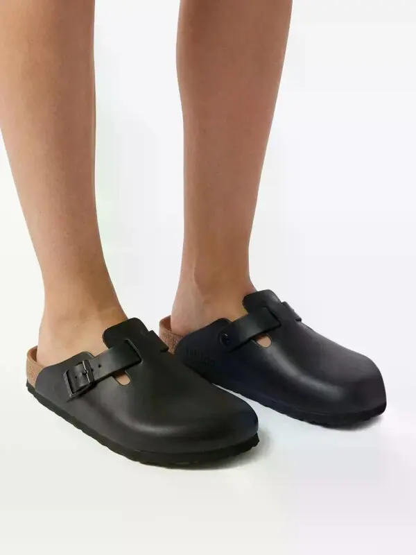 BIRKENSTOCK Boston Buckle-embellished Slippers - Black