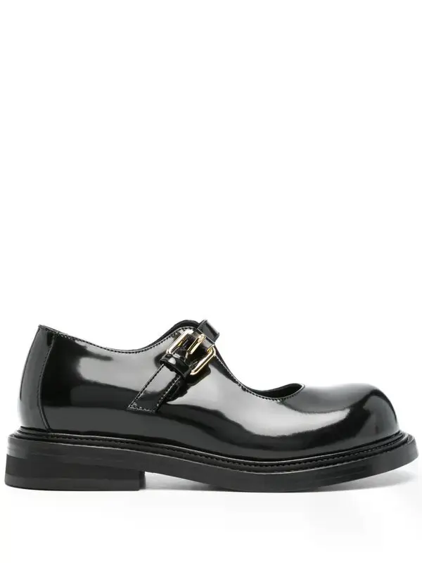 Moschino Leather Mary Jane Flats With Buckle