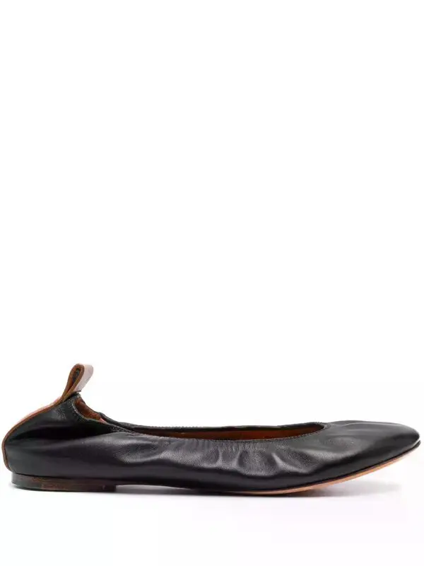 LANVIN Leather Ballerina Shoes - Black