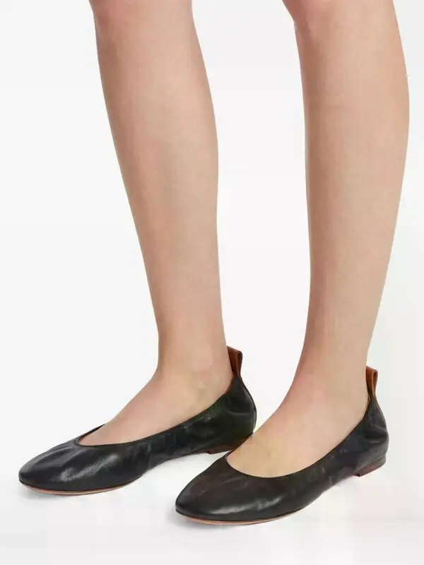 LANVIN Leather Ballerina Shoes - Black