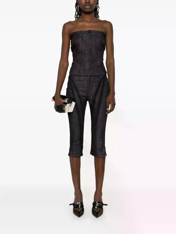 MUGLER Denim Bustier Top