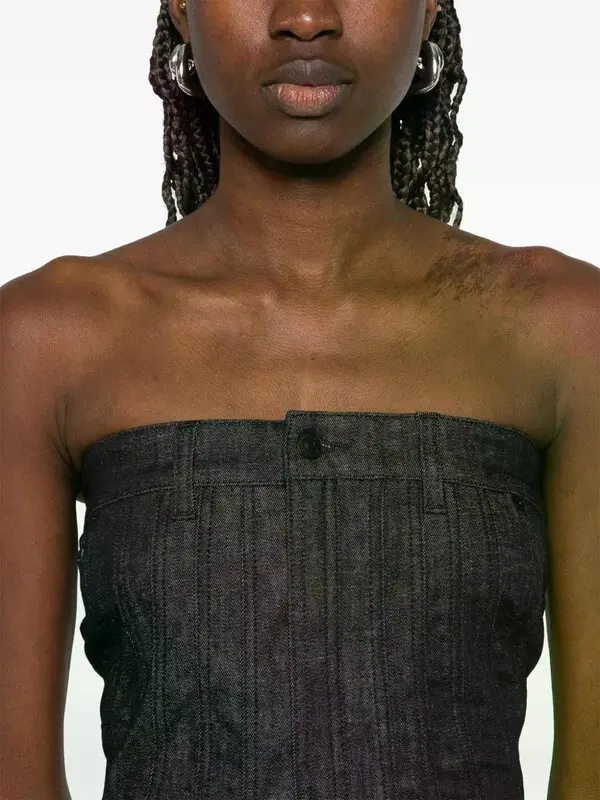 MUGLER Denim Bustier Top