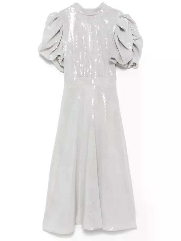 ROTATE BY BIRGER CHRISTENSEN Sequined Puff-sleeve Midi Dress