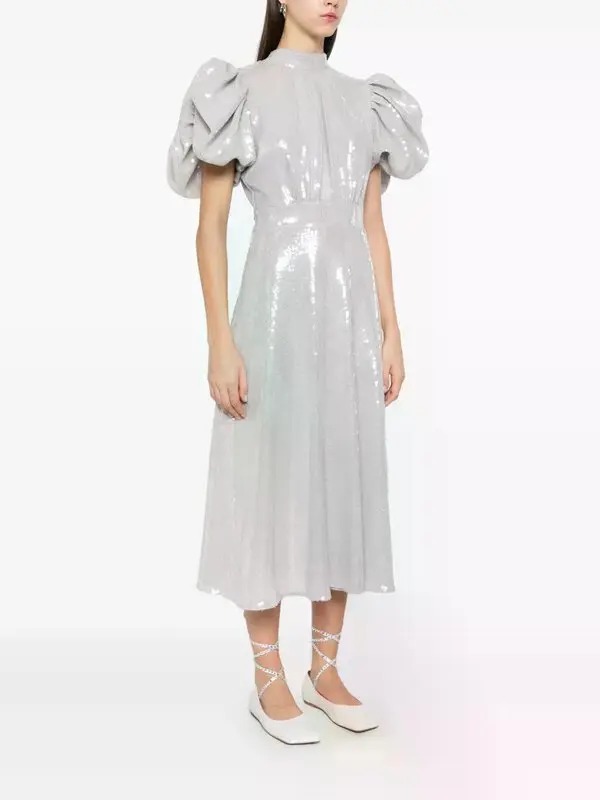 ROTATE BY BIRGER CHRISTENSEN Sequined Puff-sleeve Midi Dress