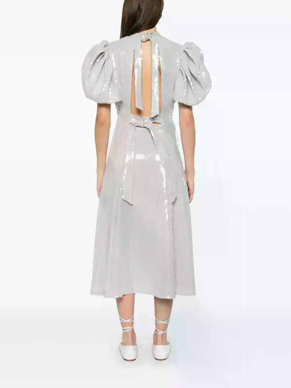 ROTATE BY BIRGER CHRISTENSEN Sequined Puff-sleeve Midi Dress