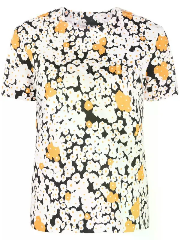 LANVIN Overprinted Cotton T-shirt - Neutrals
