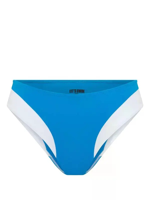 LET'S SWIM White Colour-block Bikini Bottoms