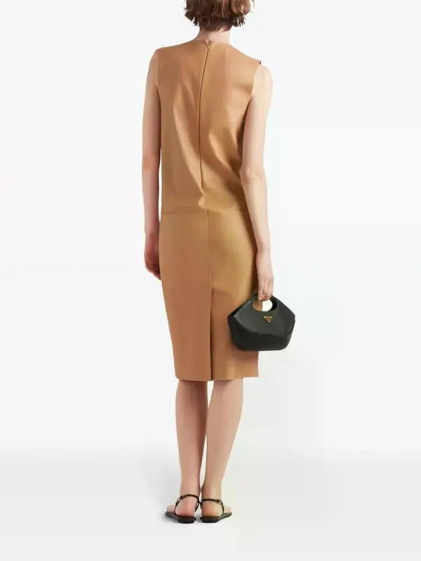Prada Triangle-logo Leather Shift Dress