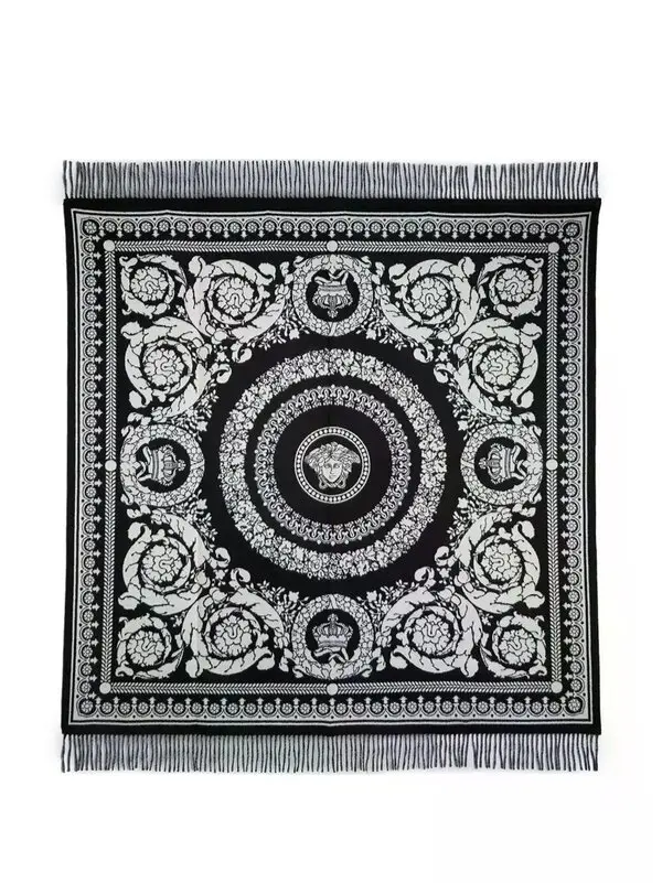 Versace Barocco Foulard Fringed Blanket