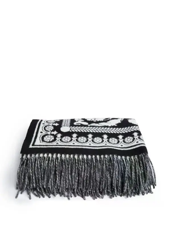 Versace Barocco Foulard Fringed Blanket