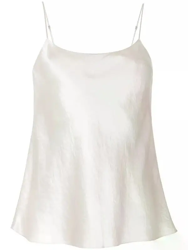 Vince Flared Metallic Tank Top - Silver