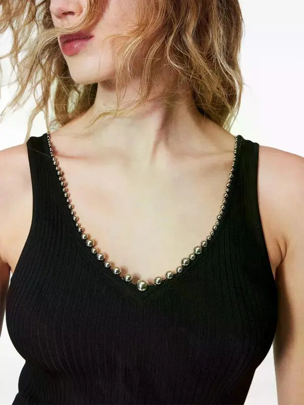 TWINSET Bead-embellished Knit Top