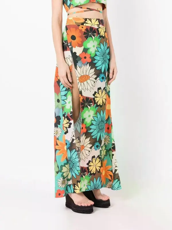 AMIR SLAMA Floral-print Wrap Skirt