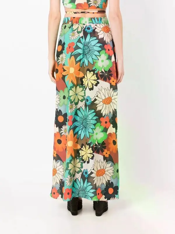 AMIR SLAMA Floral-print Wrap Skirt