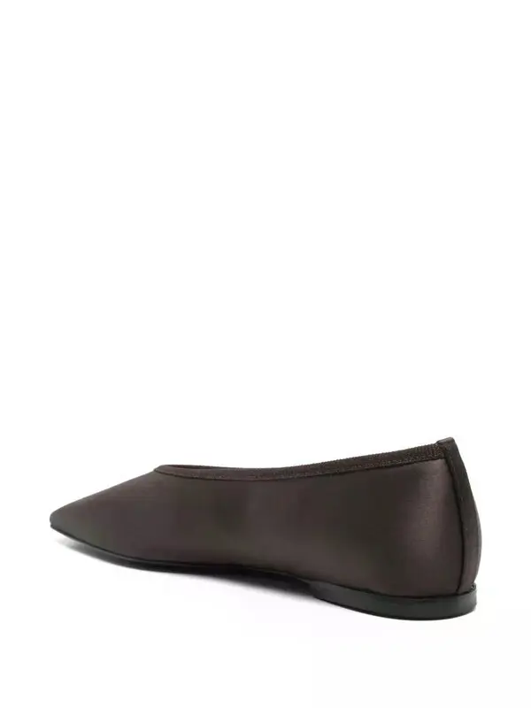 TOTEME Minimalist Satin Ballet Flats - Brown