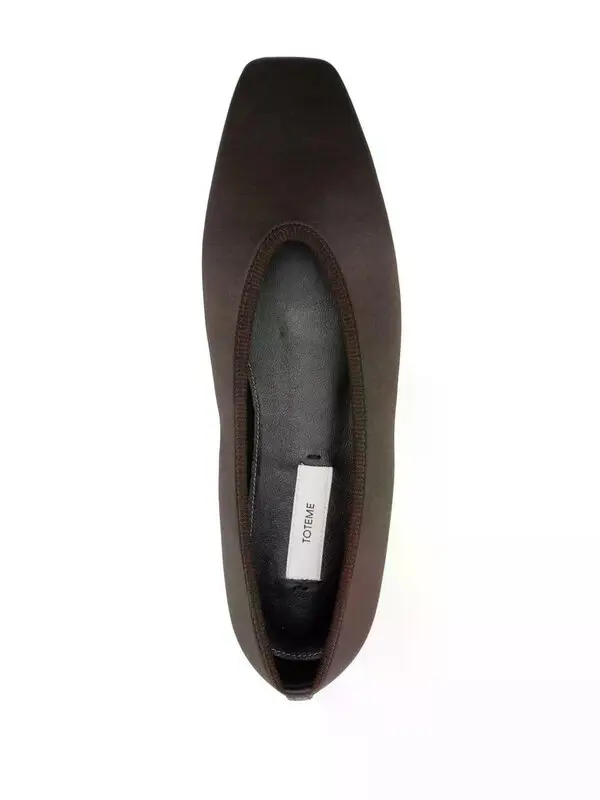 TOTEME Minimalist Satin Ballet Flats - Brown