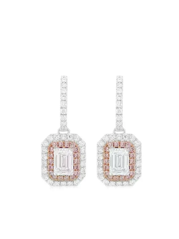 HYT JEWELRY 18kt White Gold Diamond Drop Earrings - Silver