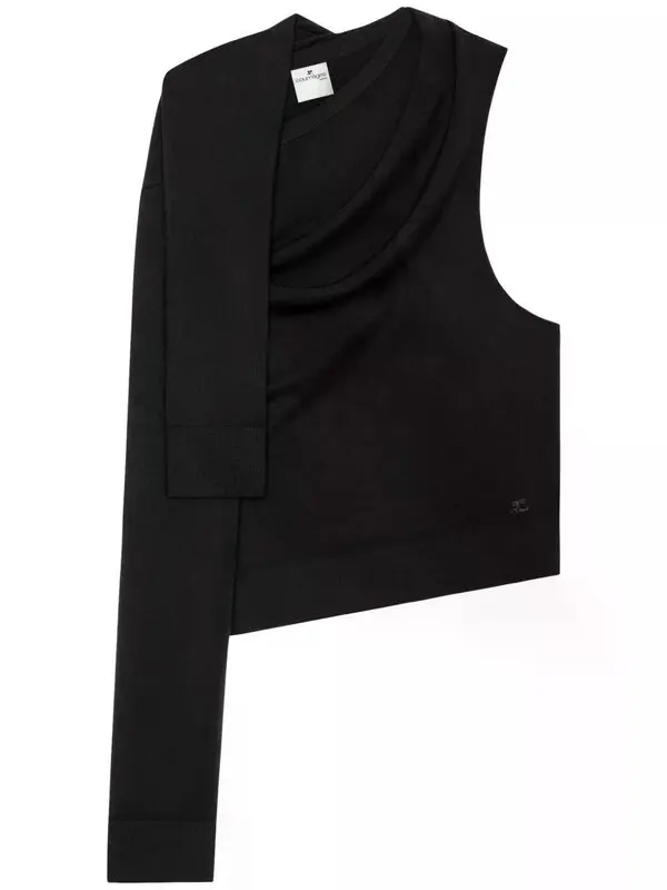 COURREGES Off-shoulder Knitted Top