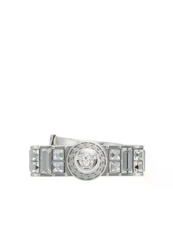 Versace Ribbon Crystal Ring - Silver